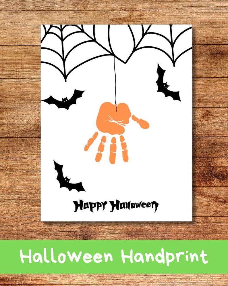 Spider Handprint Craft, Happy Halloween Handprint Craft Printable ...