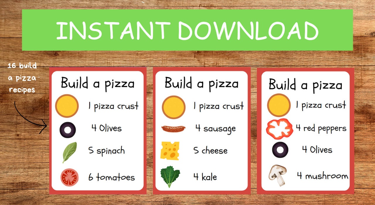 Build A Pizza, Pretend Play, Preschool Printable, Busy Book ...