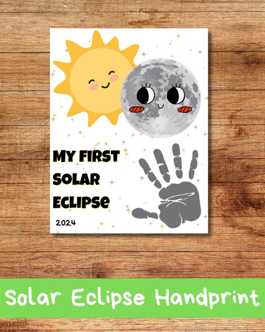 Solar Eclipse 2024 Handprint Art, Sun and Moon Handprint Art, Solar ...