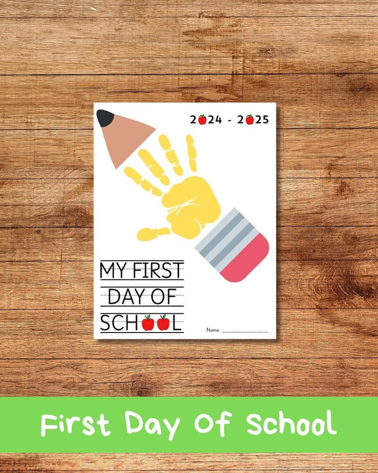 First Day of School Handprint Craft Back to School Printable Memory ...
