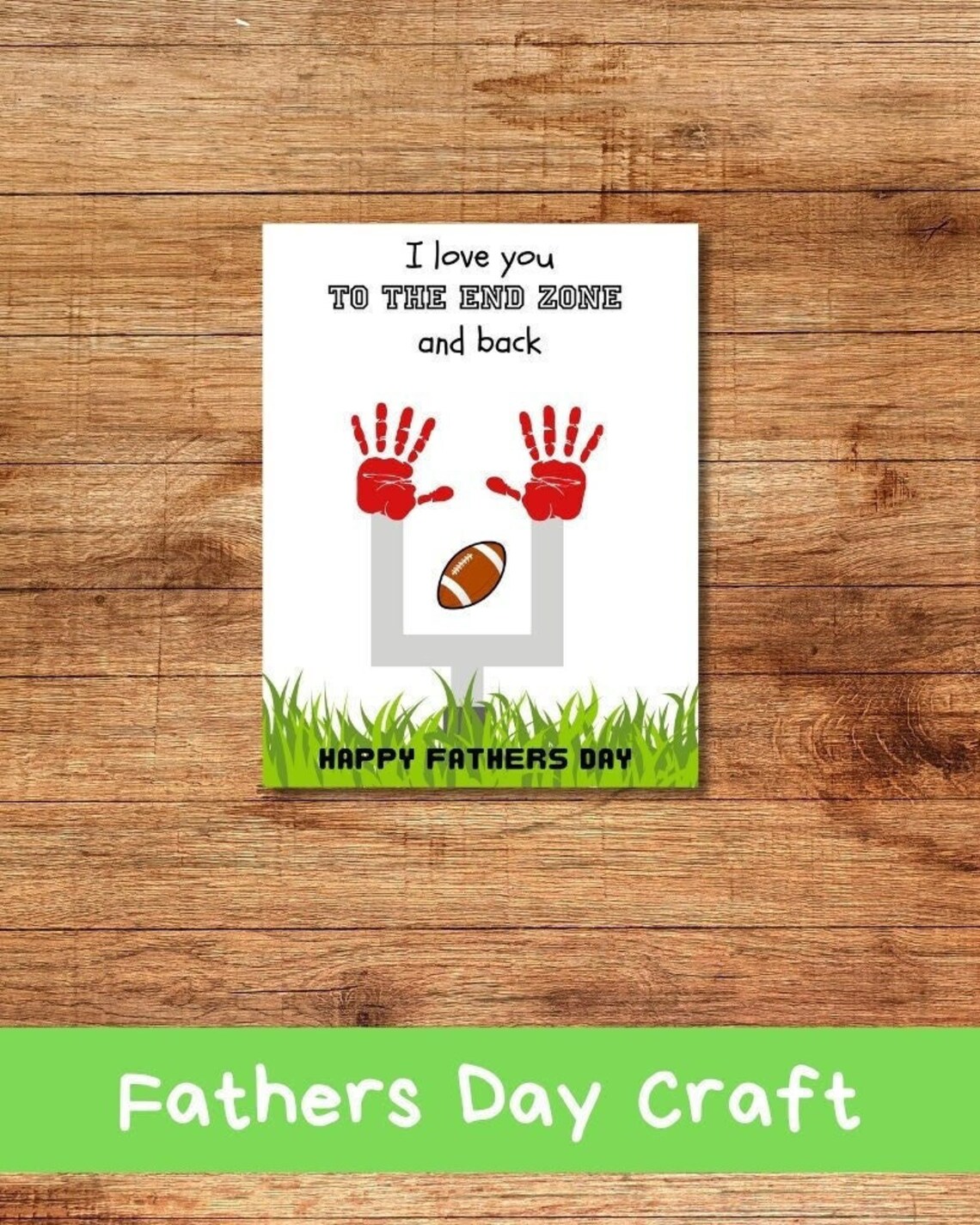Father's Day Handprint Art, Fathers Day Activity, Football Handprint ...
