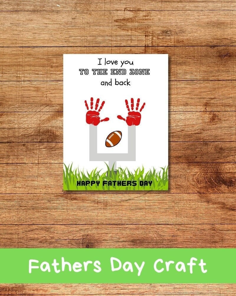 Father's Day Handprint Art, Fathers Day Activity, Football Handprint ...