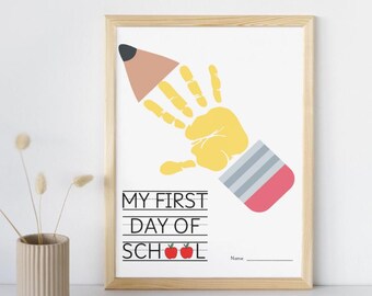First Day of School Handprint Craft Back to School Printable Memory ...