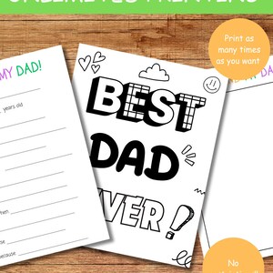 All About My Dad Printable | |kids Fathers Day | Dad Gift | Fill in the ...