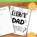 All About My Dad Printable kids Fathers Day Dad Gift Fill in the Blank ...
