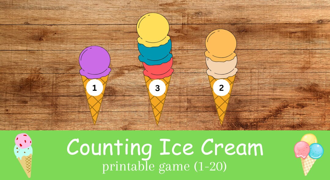 Count the Ice Cream Scoops, Toddler Printable, Preschool Math ...