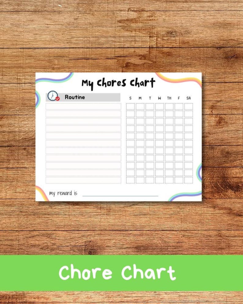 Editable Chore Chart for Kids | Printable | Kids Daily Weekly ...