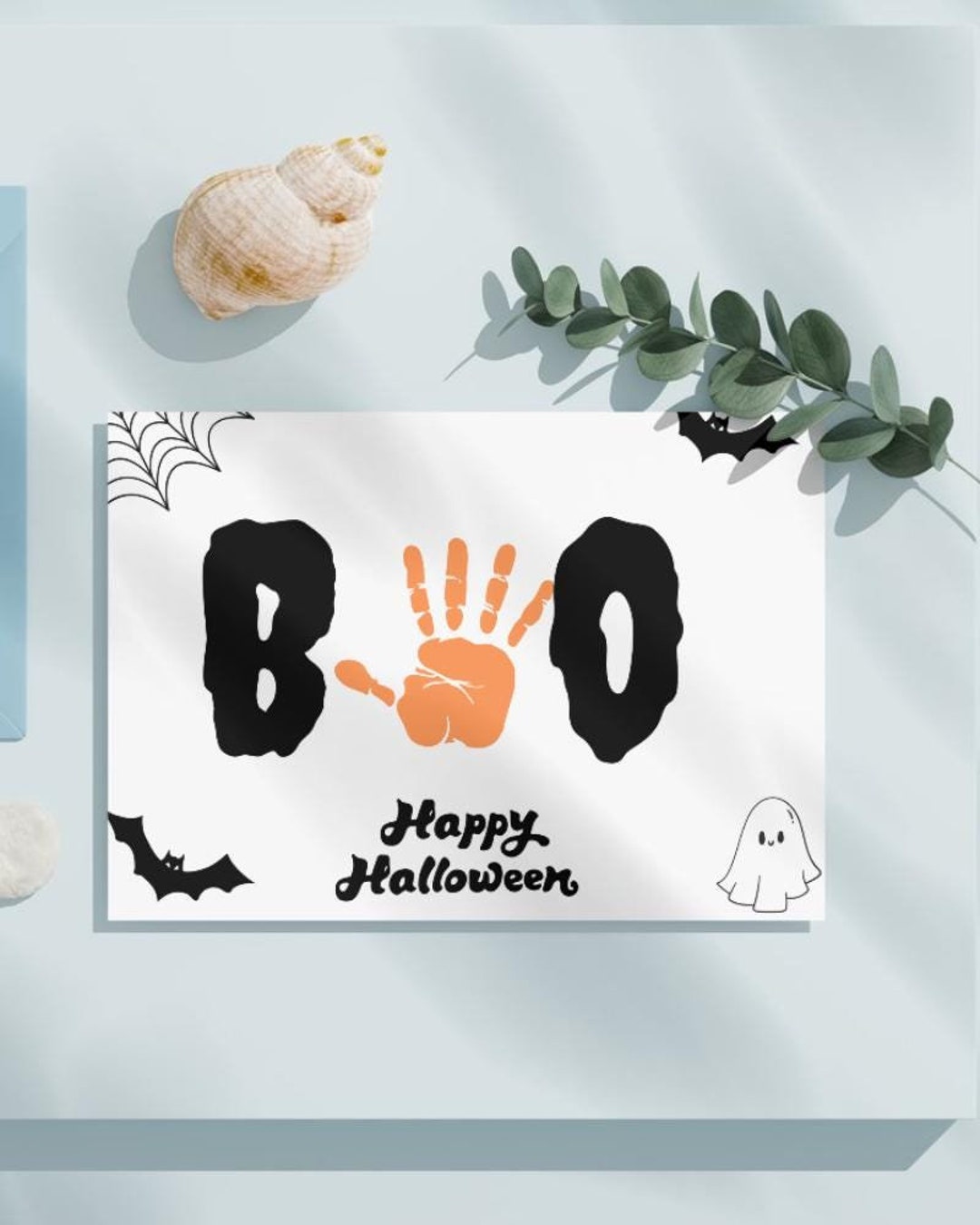 PRINTABLE Halloween Handprint Art, Boo Handprint Fall Art Craft ...