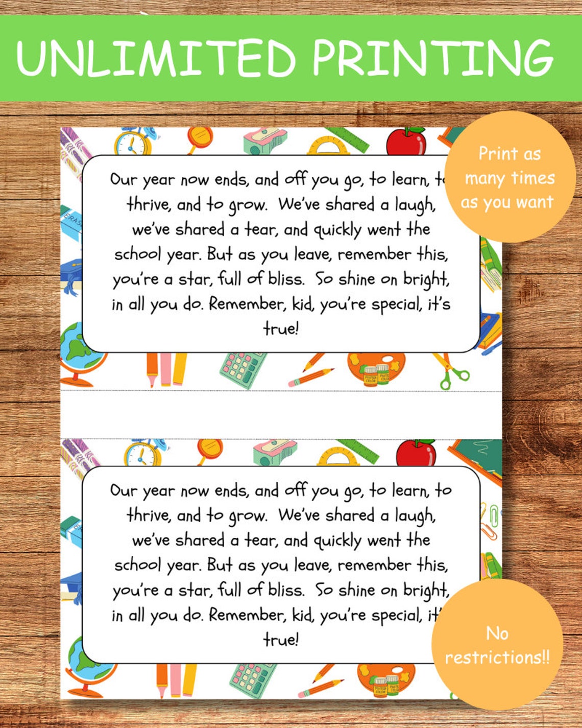 Teacher Goodbye Letter to Kids, Teacher End of School Letter Printable ...