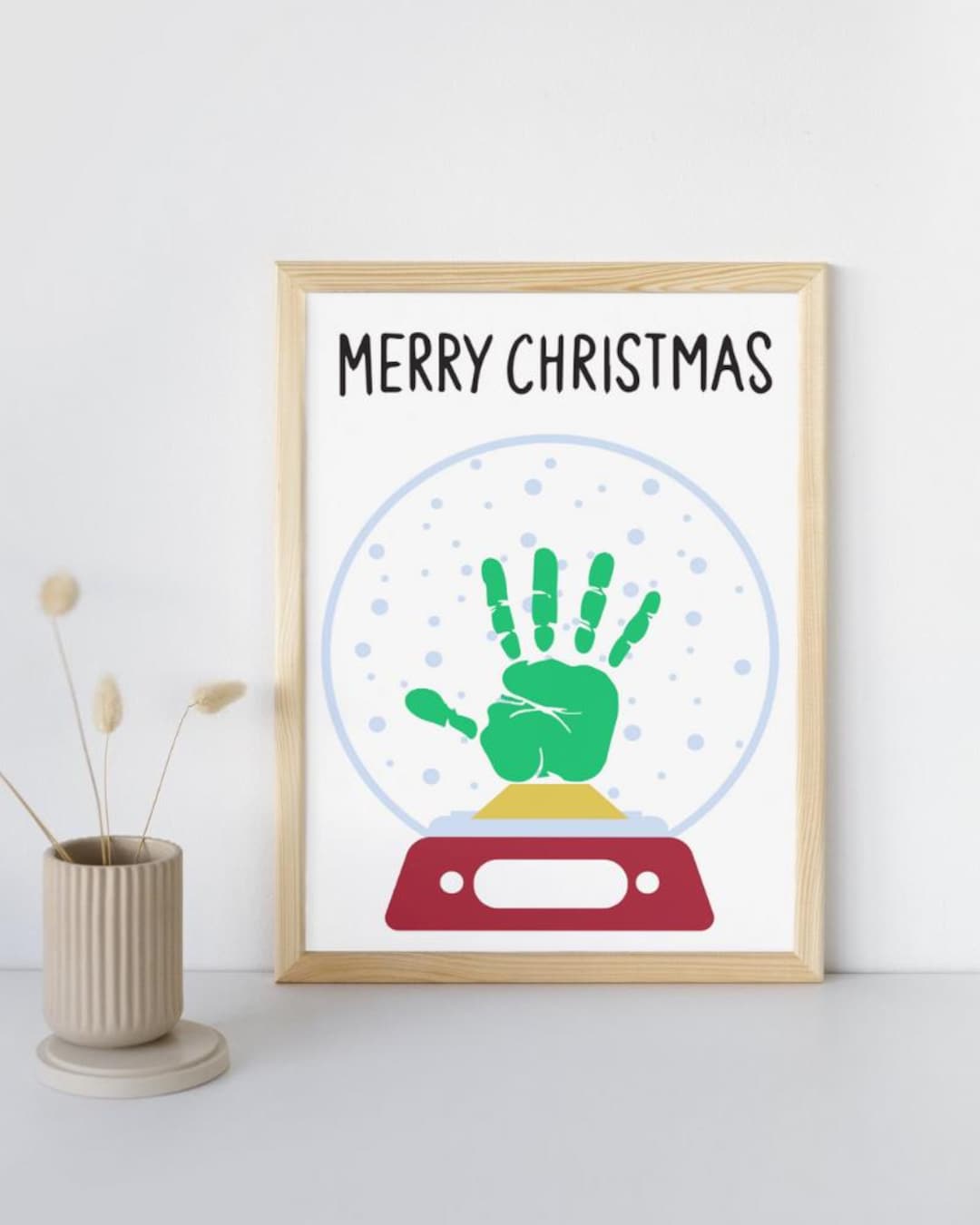 Christmas Snow Globe Handprint Craft, Christmas Handprint Art Craft for ...