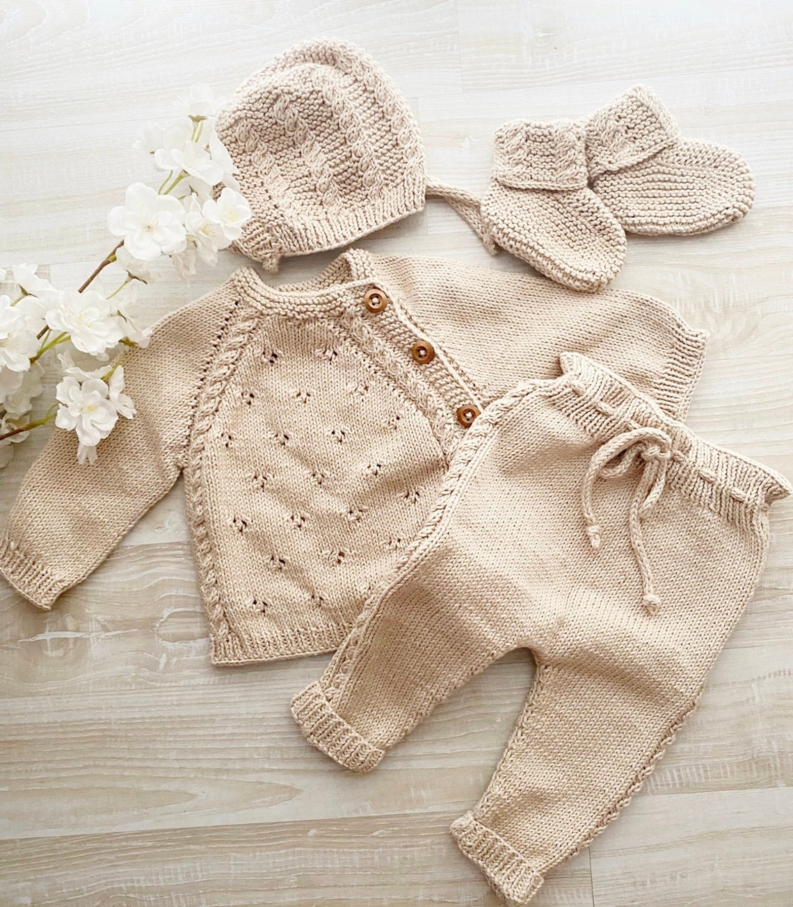 Newborn Baby Set Knitted Newborn Baby Outfit Baby Hospital Outfit ...
