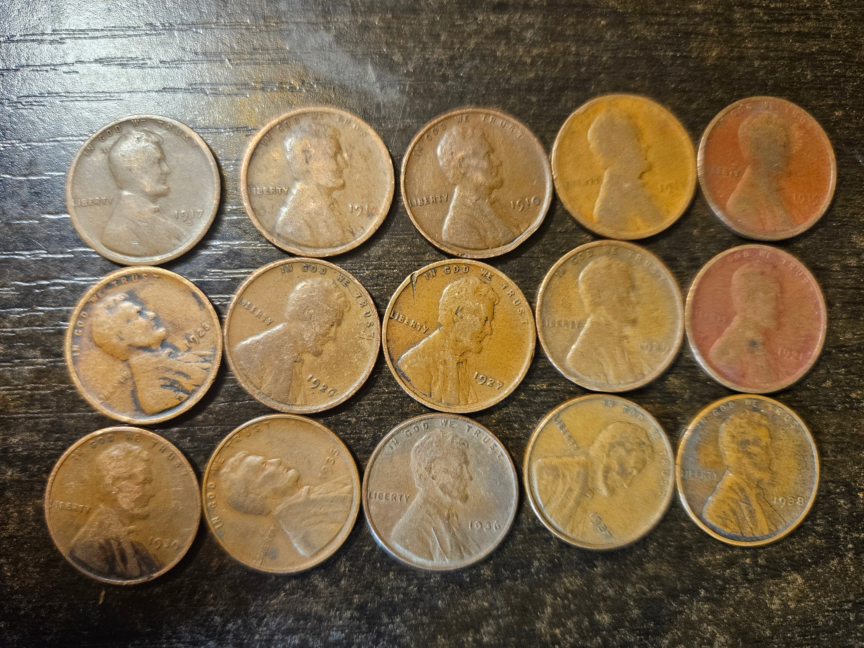 Wheat Pennies - 15 Pre 1940 Variety - 5 1930's / 5 1920's / 5 Teen ...