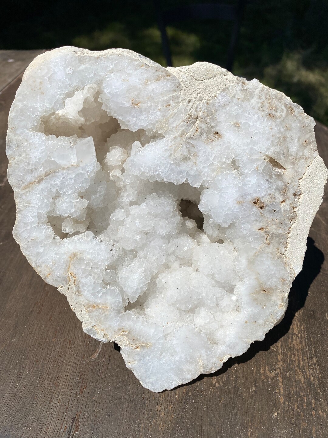 White Geode Statement Piece, Large Druzy, Snow Quartz Geode - Etsy