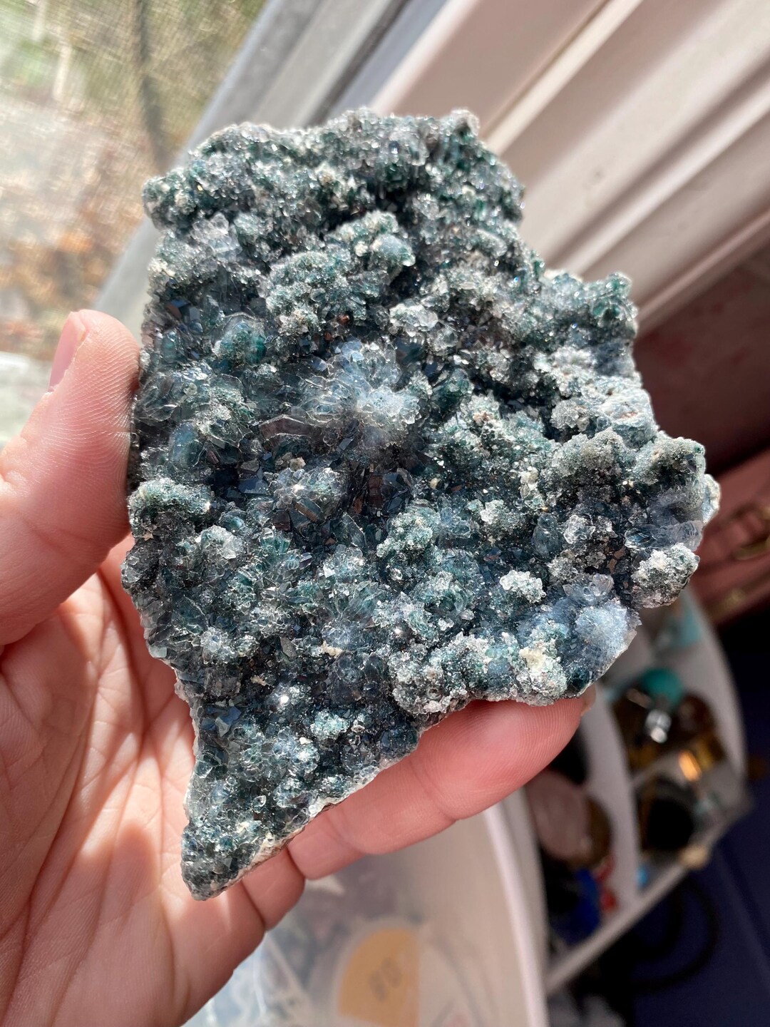 Dark Green With Red Inclusions Zeolite With Stand Happiness Stone - Etsy