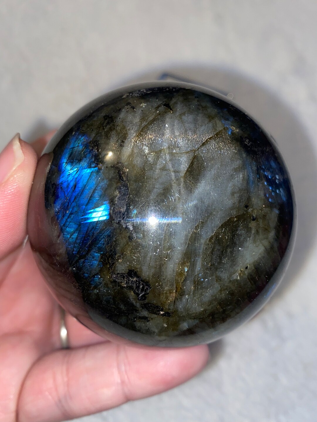 Labradorite Sphere With Multicolor Flash, Flashy Labradorite, Blue ...