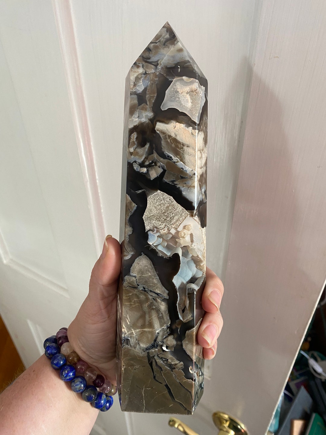 HUGE Volcano Agate Tower With Pink and Green UV Reaction - Etsy