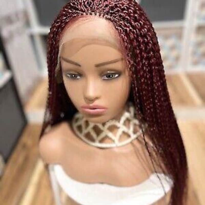 Burgundy Cornrow Wigs - Etsy
