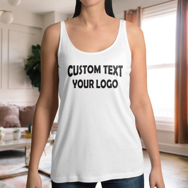Custom Text Tank Top, Personalized Logo Tank Top, Custom Design Tank ...