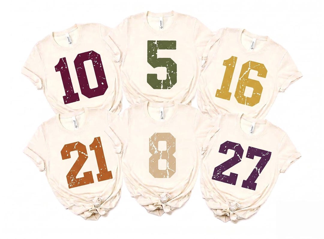 Custom Number T-shirt, Distressed Birthday Shirt, Lucky Number ...