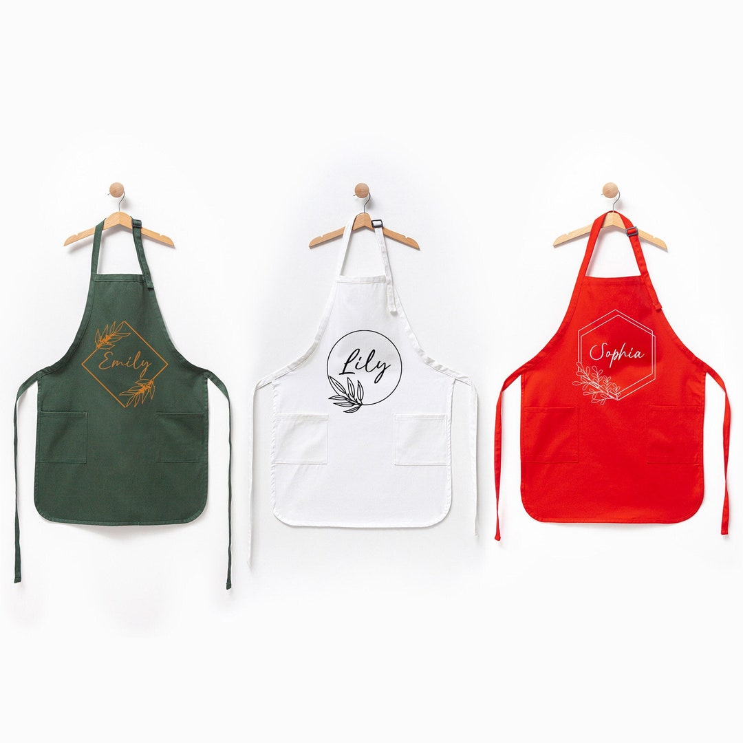 Personalized Bakery Apron, Custom Aprons for Women, Customized Floral ...