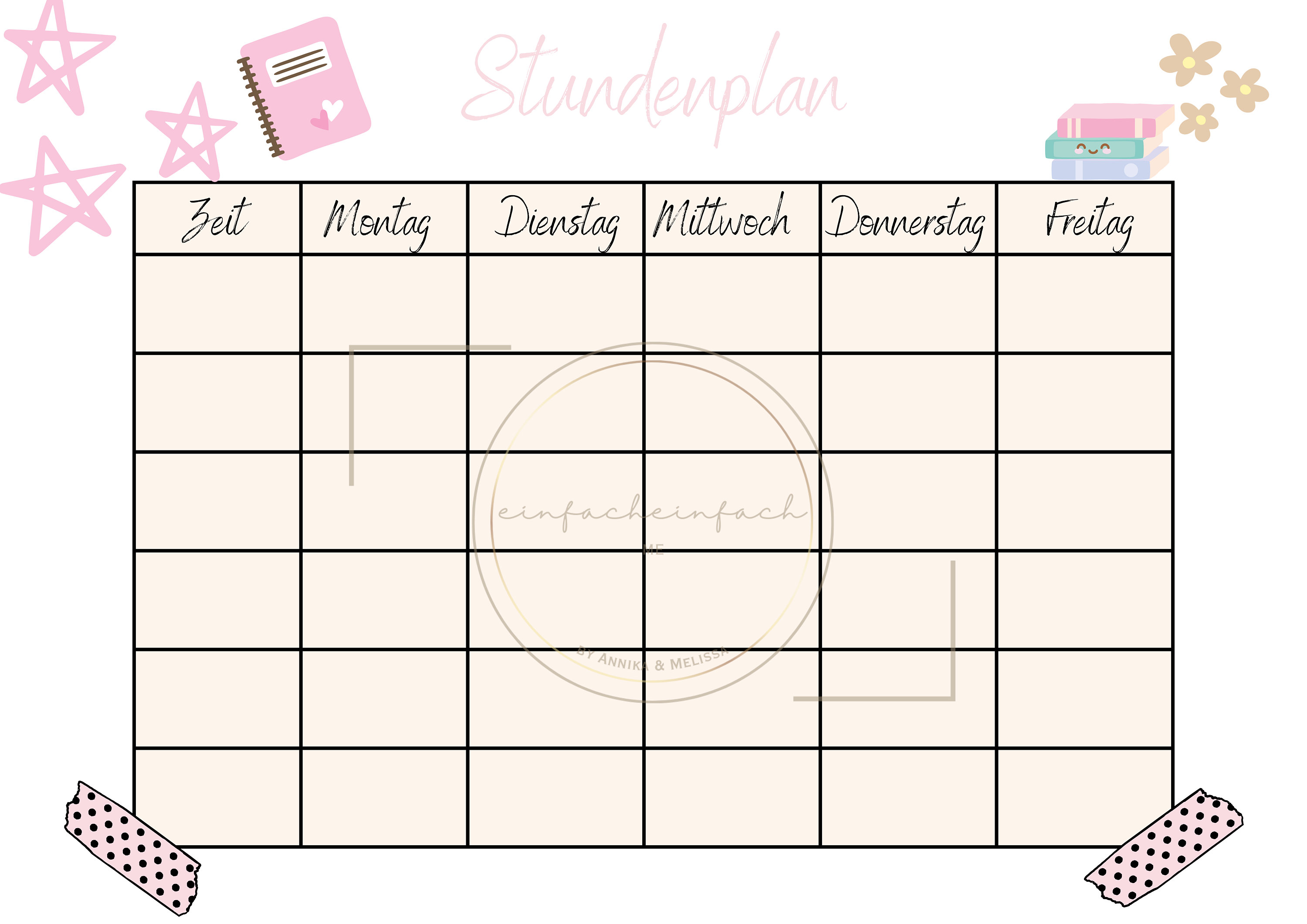 School Timetable - Pink - Etsy