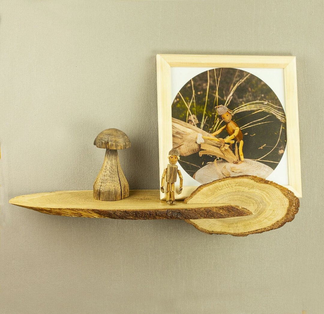 Oak Shelf Unique Picture Ledge, Photo Display, Picture Rack, Floating ...
