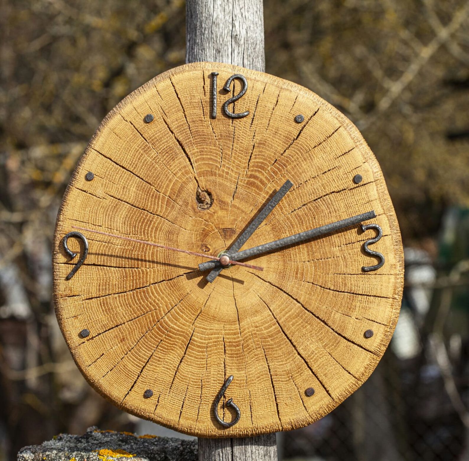 Natural Oak Wall Clock, Live Edge Clock, Very Cool Clocks,clock Face ...