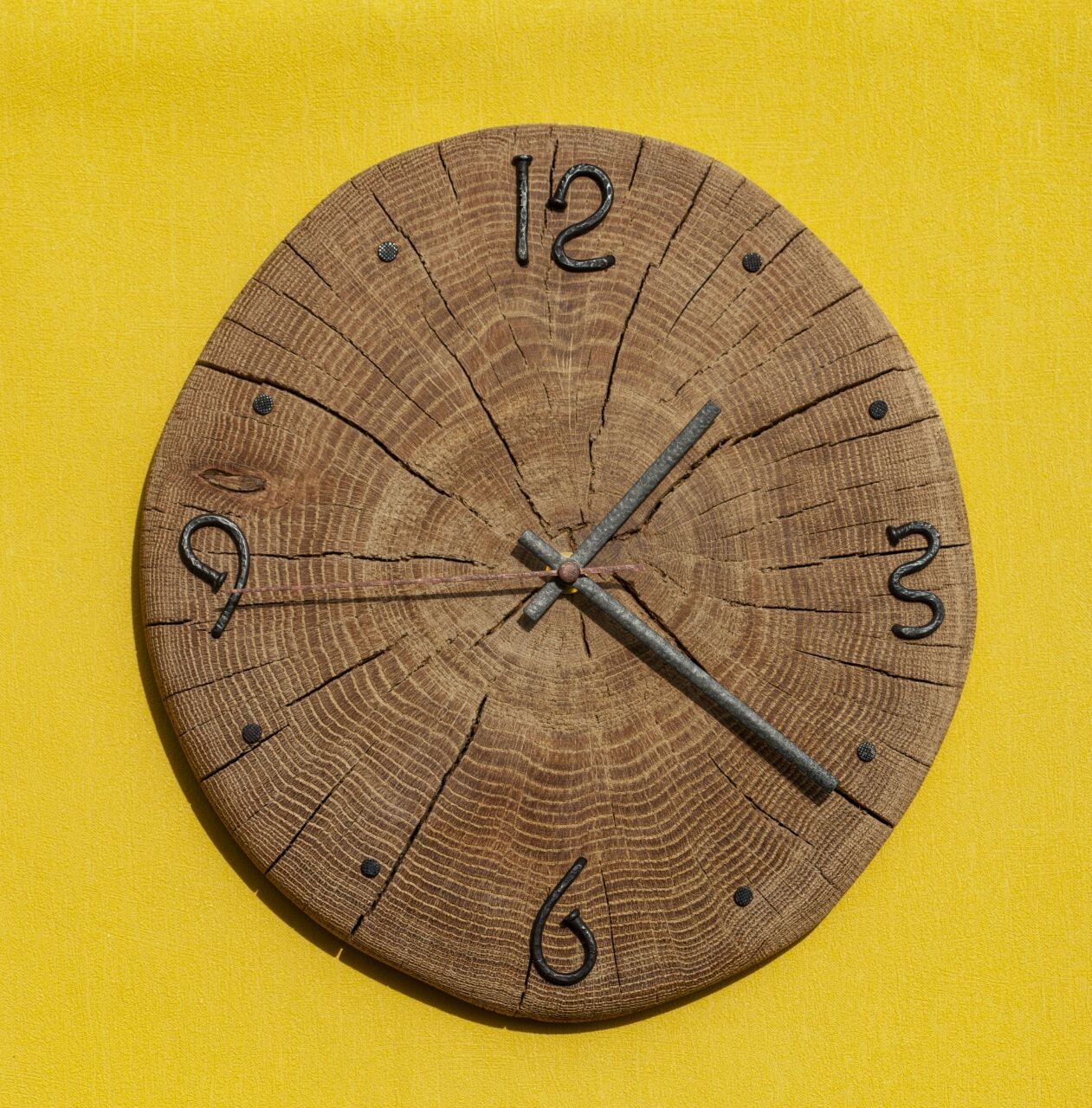 Natural Oak Wall Clock, Live Edge Clock, Very Cool Clocks,clock Face ...