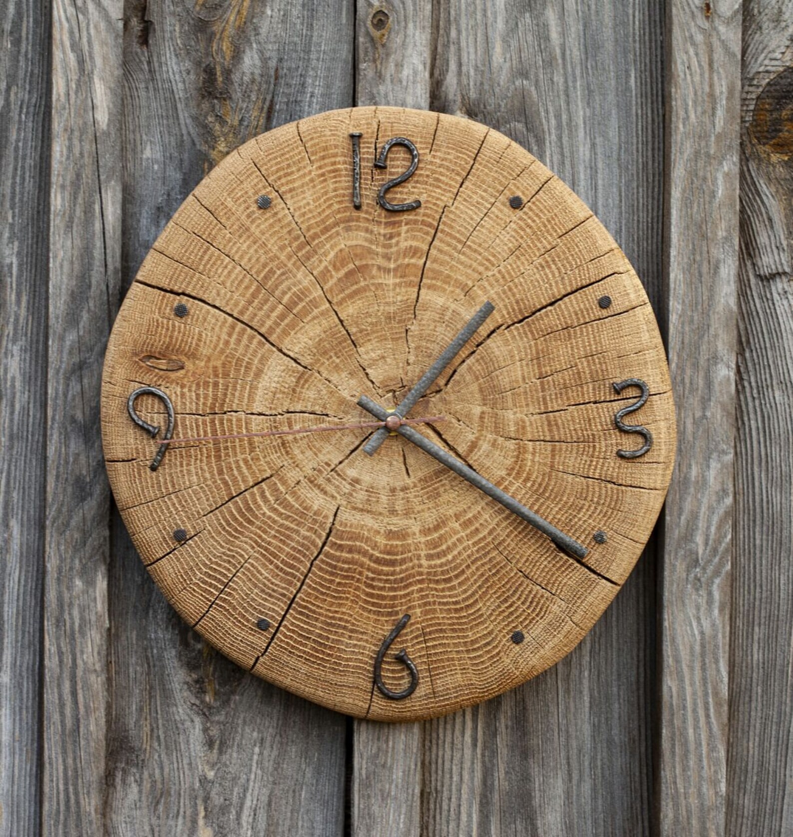 Natural Oak Wall Clock, Live Edge Clock, Very Cool Clocks,clock Face ...