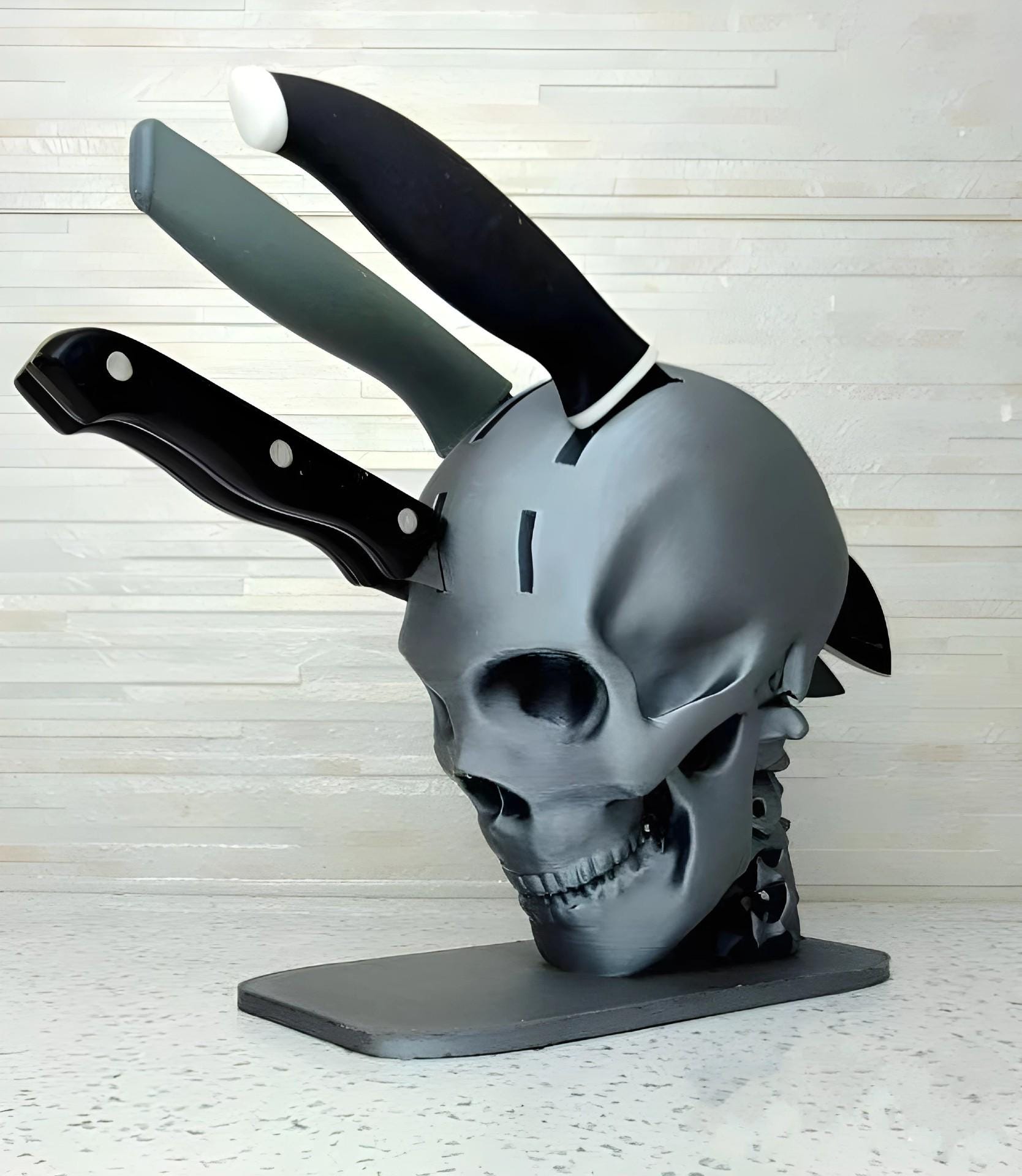 Skull Knife Holder ||| Knife Block ||| Knife ||| Chef Knife ||| Gothic ...