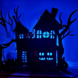 DIY Haunted House Kit: Reclaimed Cardboard Halloween Art Project - Etsy