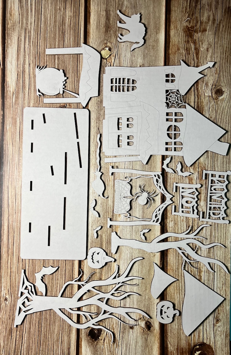 DIY Haunted House Kit: Reclaimed Cardboard Halloween Art Project - Etsy