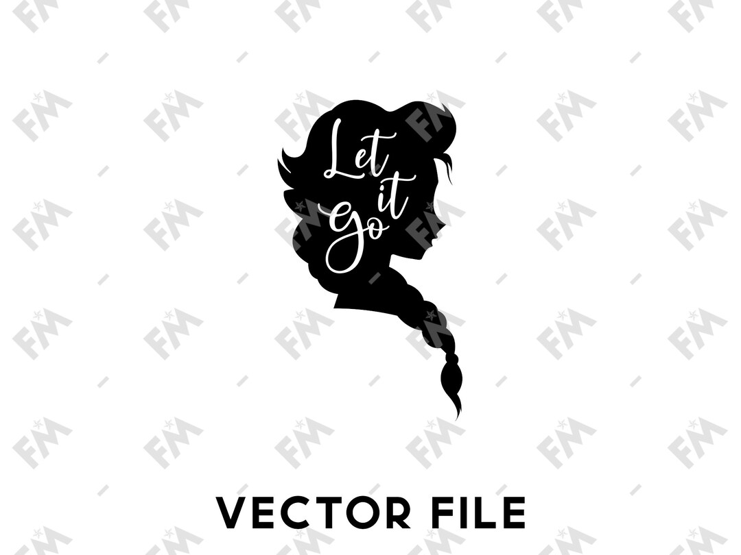 Let It Go Vector for Cricut Silhouette Word SVG - Etsy
