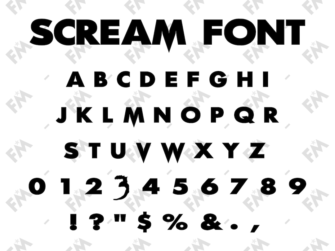 Scream Kiler Font for Cricut Silhouette Word - Etsy