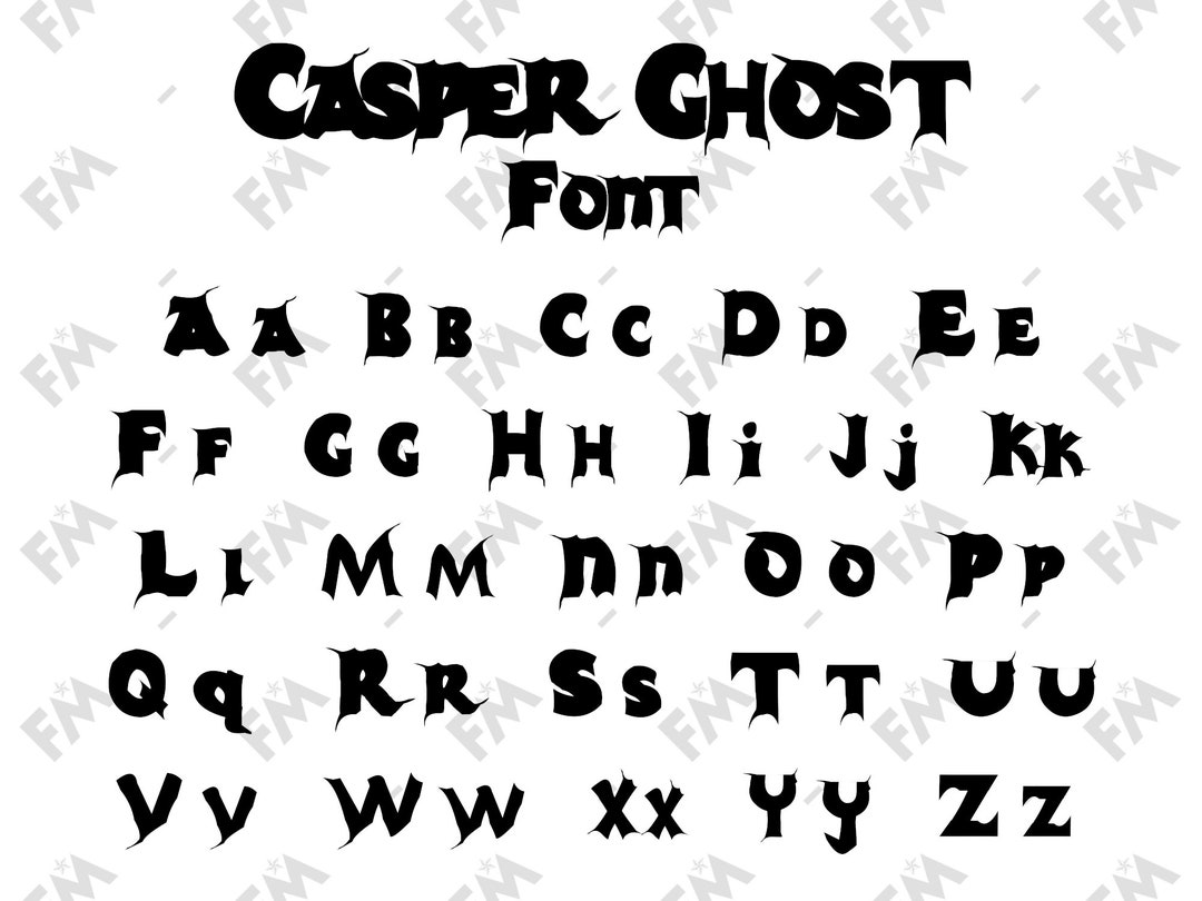 The Friendly Ghost Font for Cricut Silhouette Word - Etsy