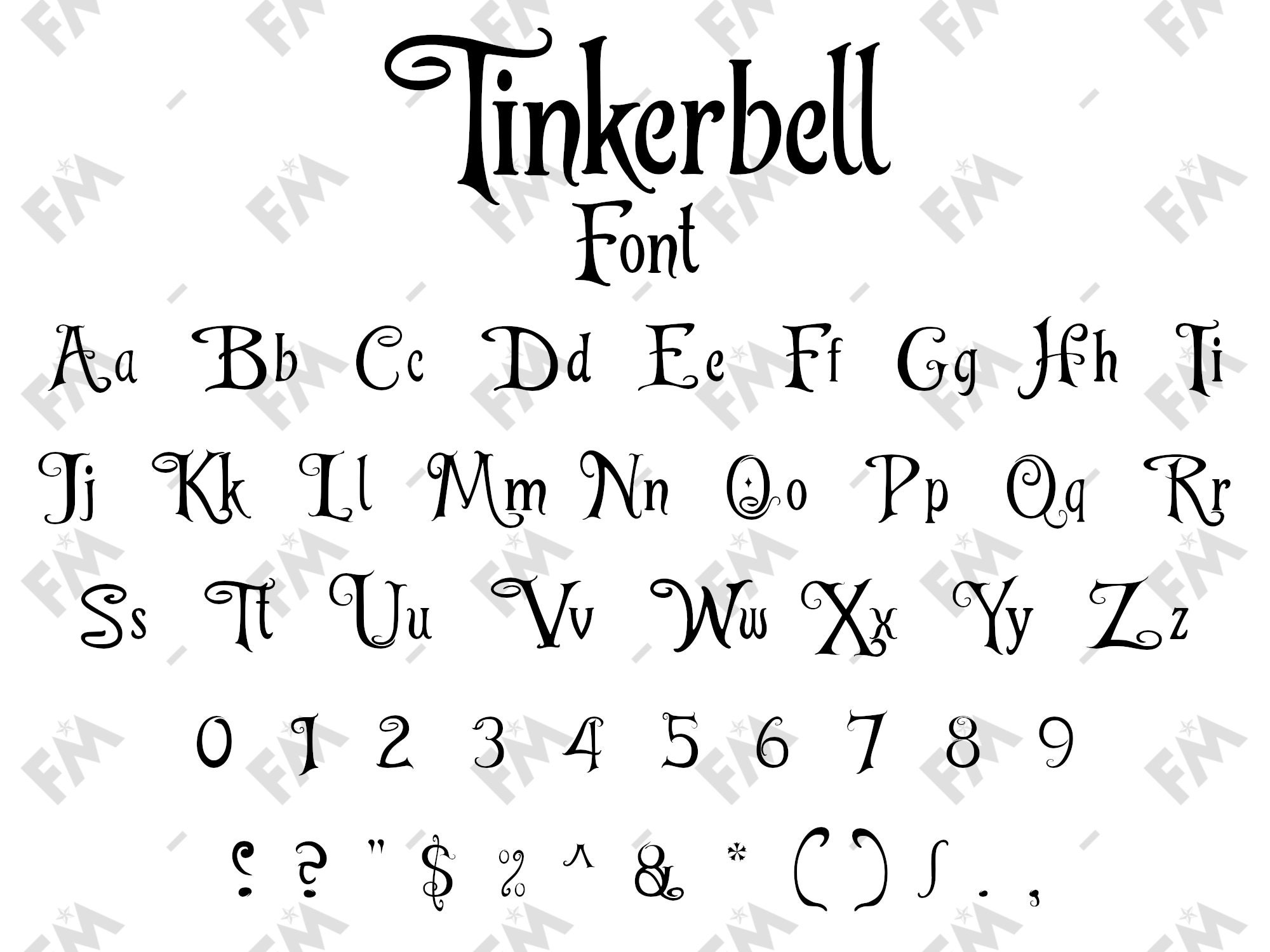 Tinkerbell Font SVG, Tinkerbell Font Alphabet, Tinkerbell, 57% OFF