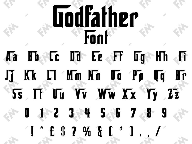 Mafia Boss Style Font for Cricut Silhouette Word - Etsy