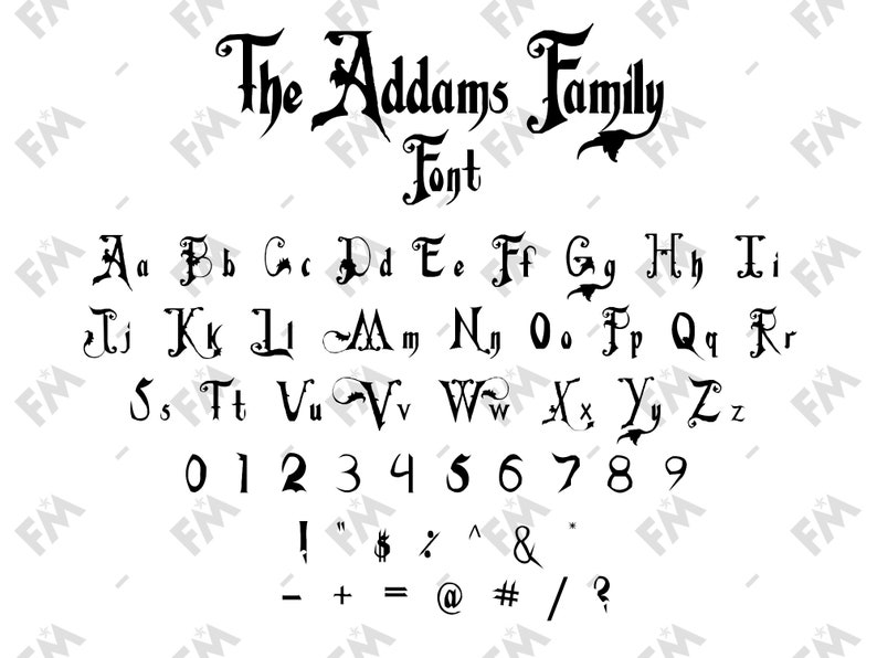 Addams Font for Cricut Silhouette Word - Etsy