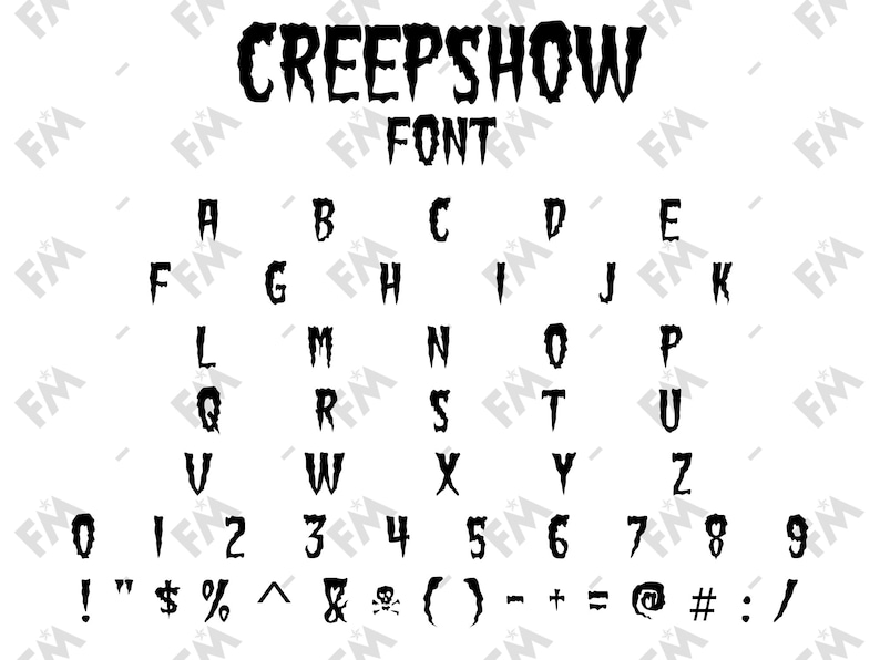Creepshow Font for Cricut Silhouette Word - Etsy
