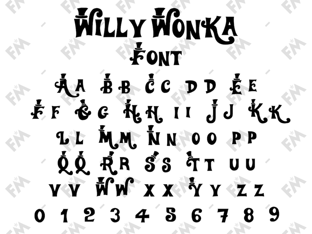 Wonka Chocolate Factory Style Font for Cricut Silhouette Word - Etsy