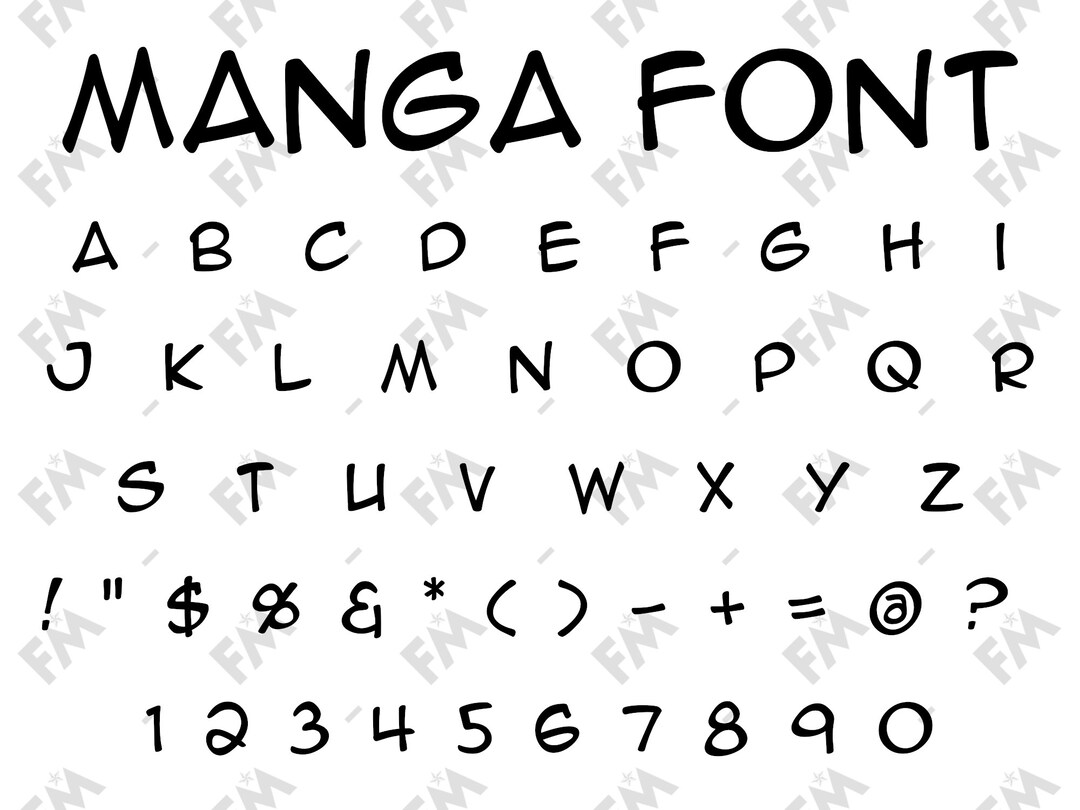 Manga Style Font for Cricut Silhouette Word - Etsy