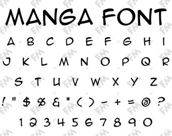 Manga Font - Etsy