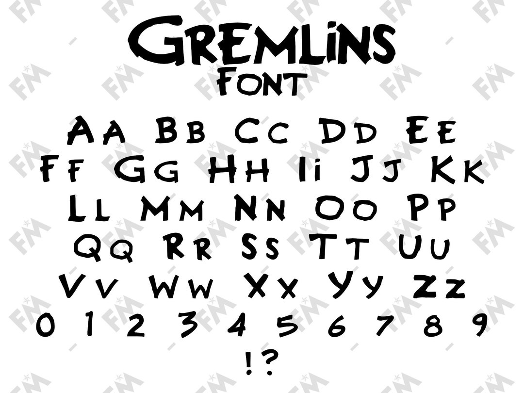 Gremlins Font for Cricut Silhouette Word - Etsy