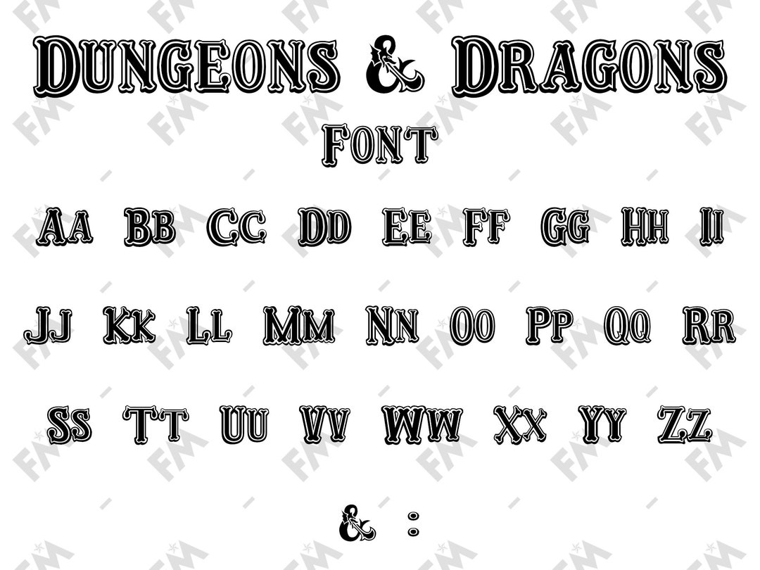 Dragon Dungeons Fantasy Gaming Style Font for Cricut Silhouette Word - Etsy