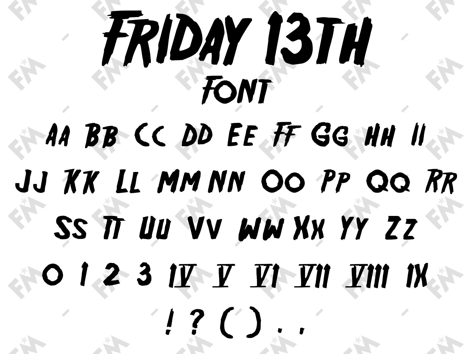 13th Friday Font for Cricut Silhouette Word - Etsy