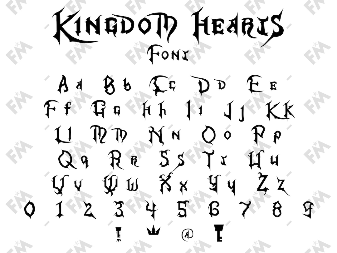 Kingdom Hearts Style Font for Cricut Silhouette Word - Etsy