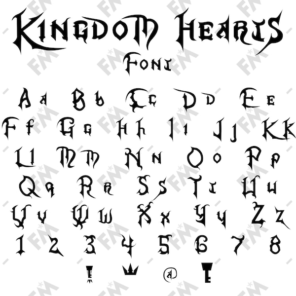 Kingdom Hearts Svg Font - Etsy