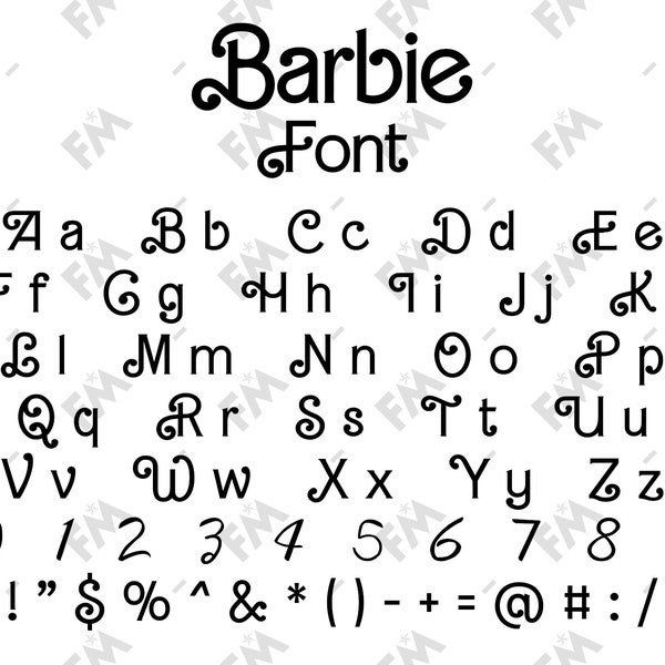 Silhouette Barbie Font - Etsy