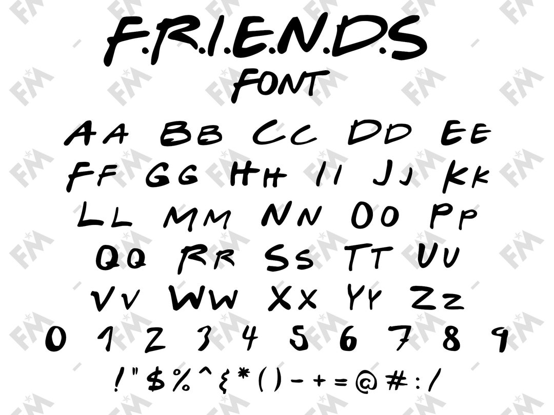Friends Style Font for Cricut Silhouette Word - Etsy