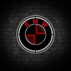 BMW LED, BMW Logo Emblem, Metal Wall Decor, Garage Wall Art, Logo Wall ...